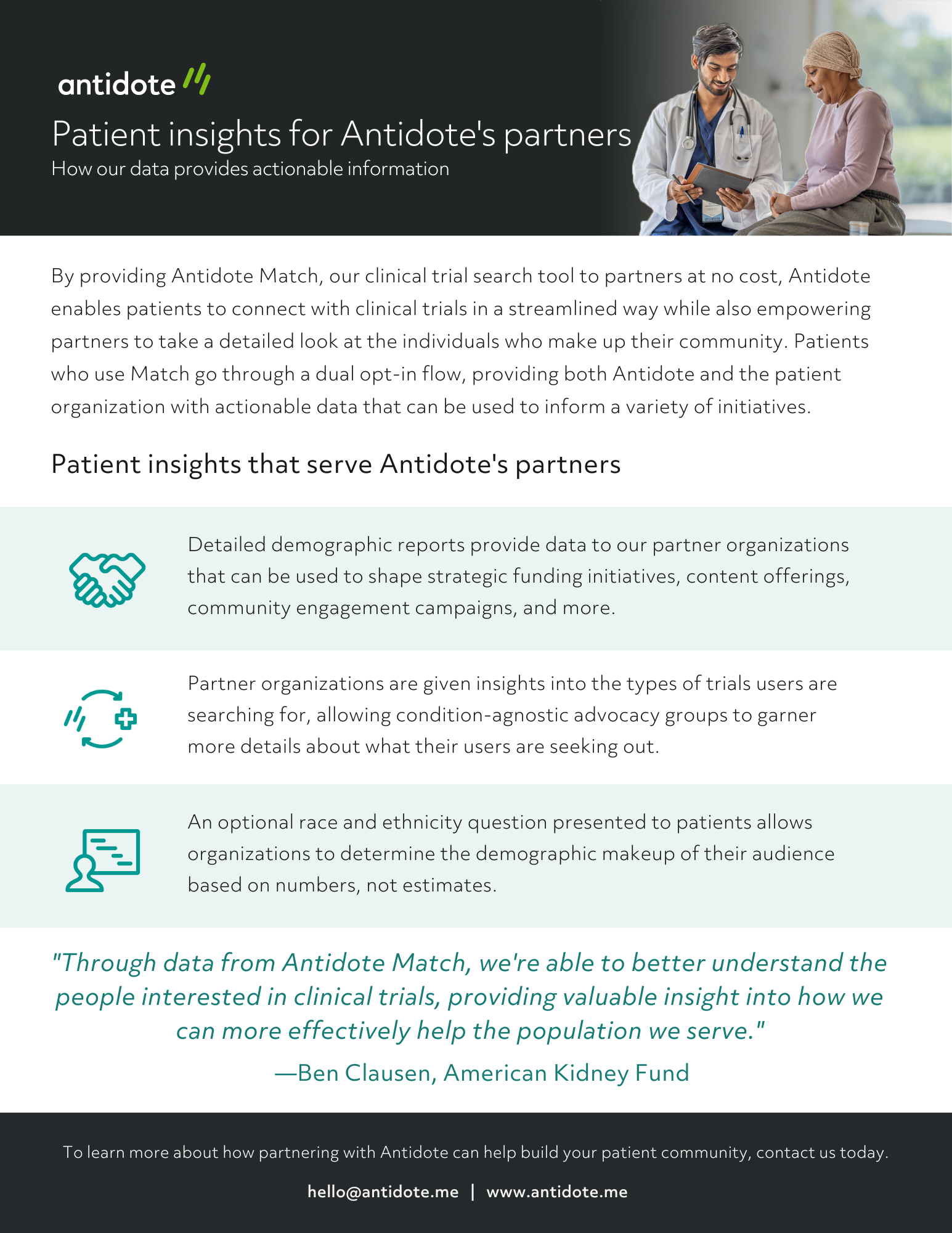 Patient insights for Antidote’s partners [one-pager]