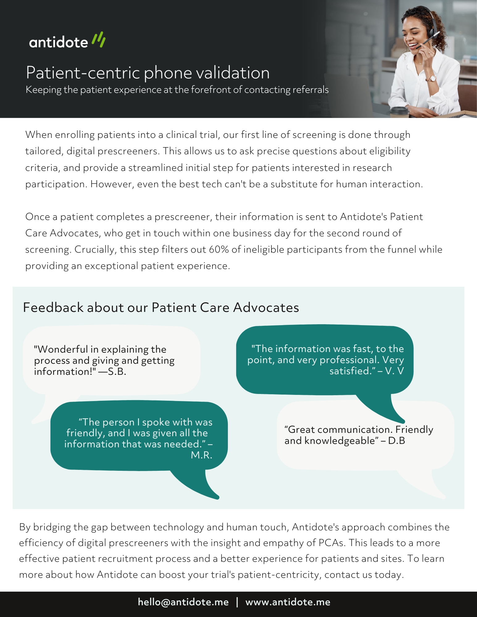 Antidote’s patient-centric phone validation [one-pager]